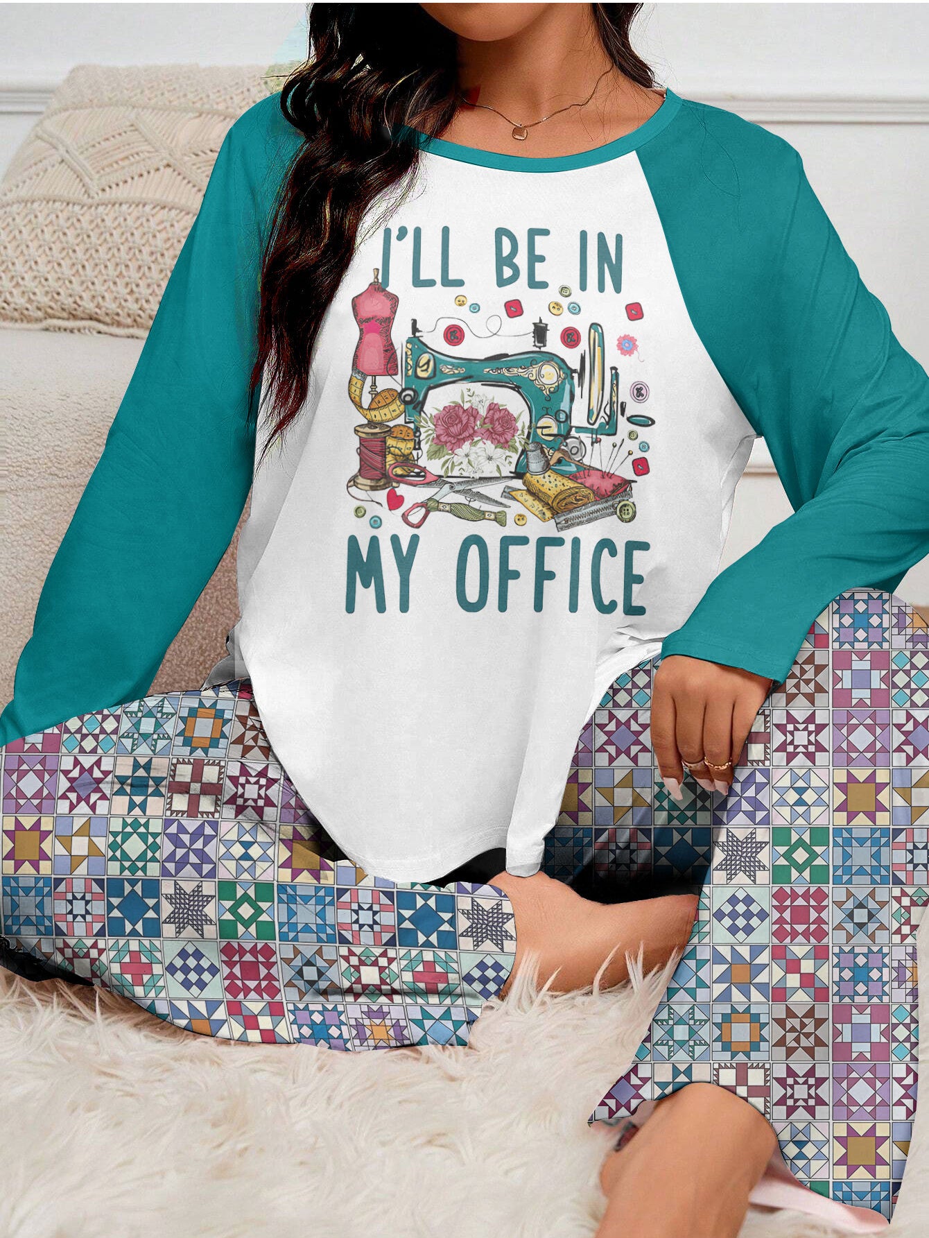 Sewing Lover Raglan Lounge Pajamas I'll Be In My Office – Million Sunny