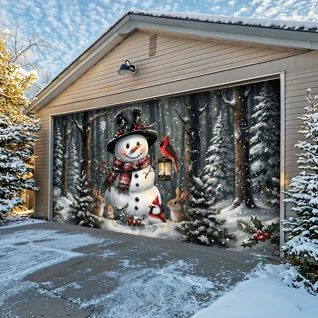 Winter Garage Door Banner Decoration - Winter's Forest Friends ...